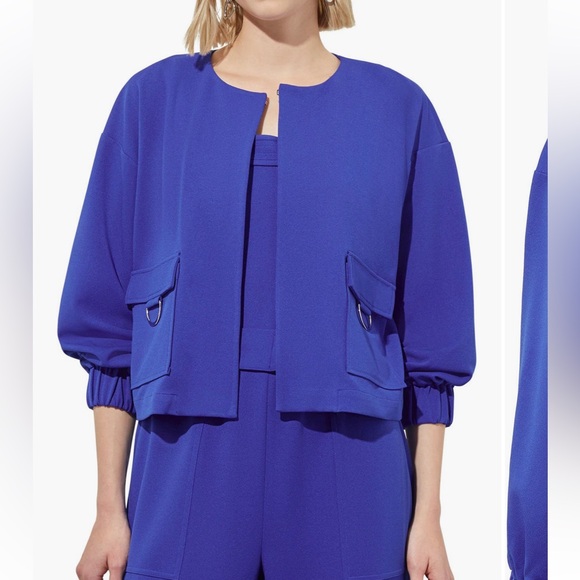 Ming Wang | Jackets & Coats | Ming Wang Relaxed Fit Crepe Jacket | Poshmark